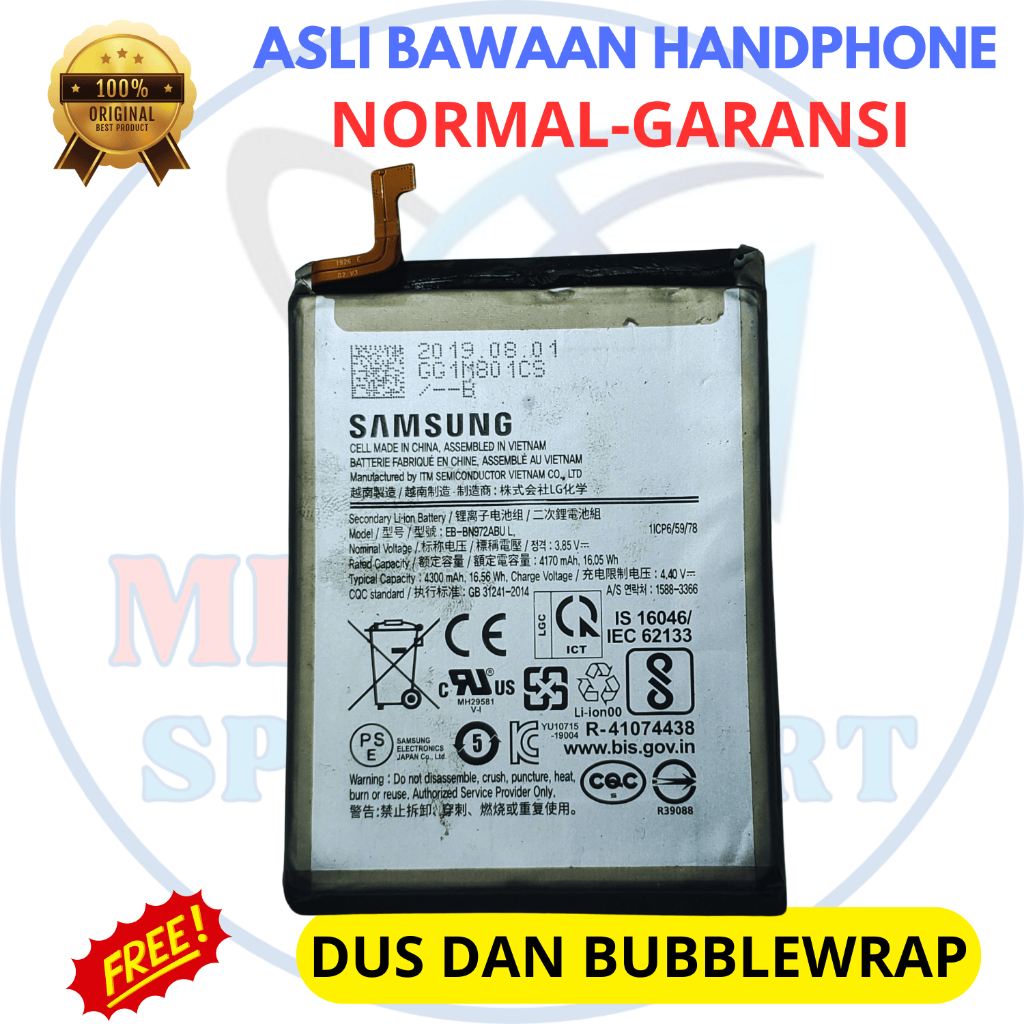 Jual baterai samsung note 10 plus ori copotan - note 10+ - n975 - original cabutan bawaan ...