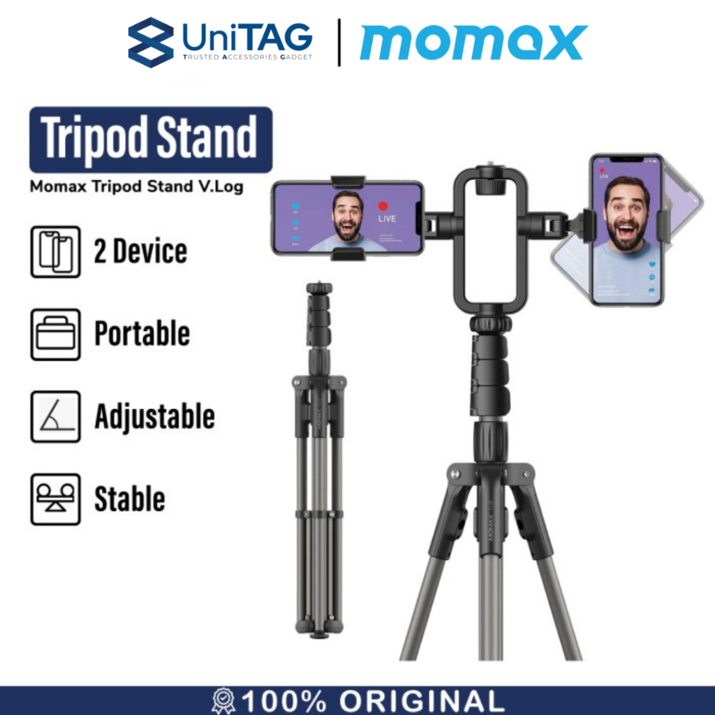Jual Tripod Handphone Momax VLog Live Streaming Phone Selfie Stick ...