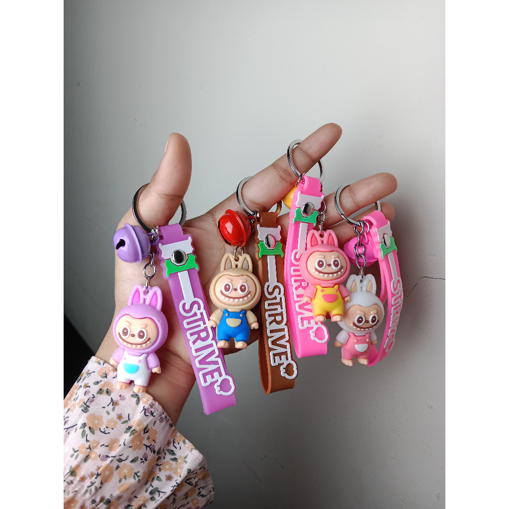 Jual LABUBU Gantungan Kunci cute macaron color with loncengan | Shopee ...