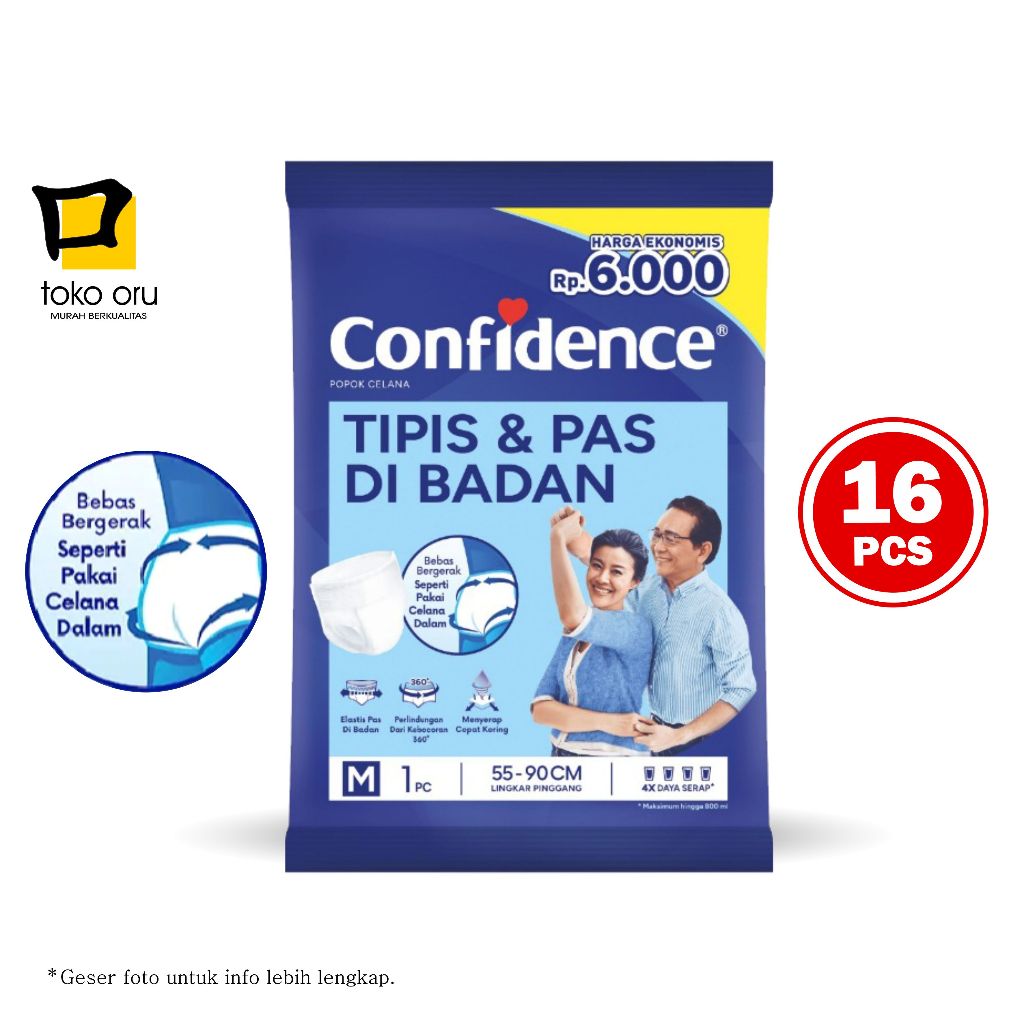 Jual Confidence Popok Celana Dewasa M isi 16 pcs Adult Diaper Pants ...