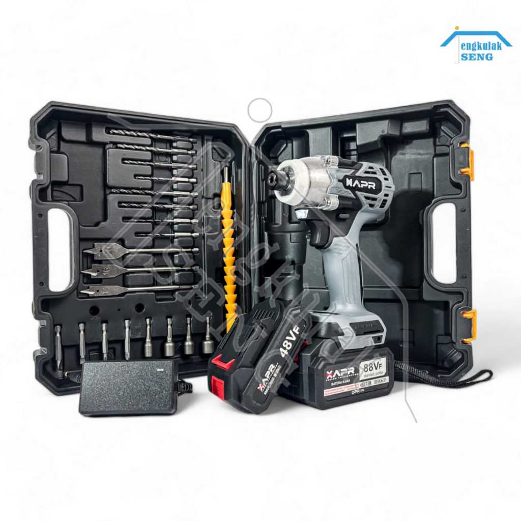 Jual APR raja bor impact driver cordless sekrup AP29PRO 550nm 2baterai ...