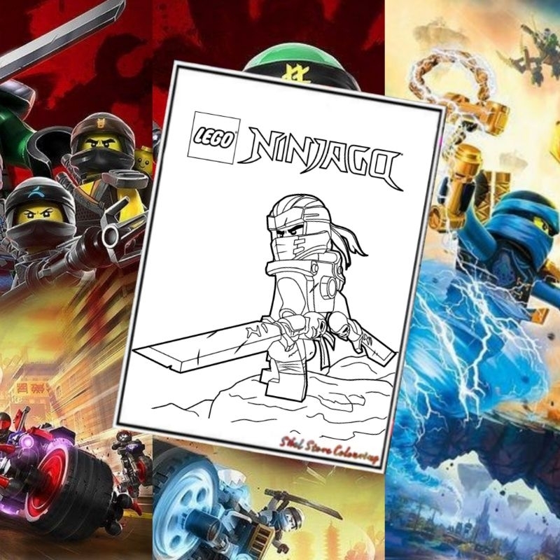 Jual Kertas Mewarnai Anak Tema Ninjago V2 / Lego / Kertas Gambar (10 ...