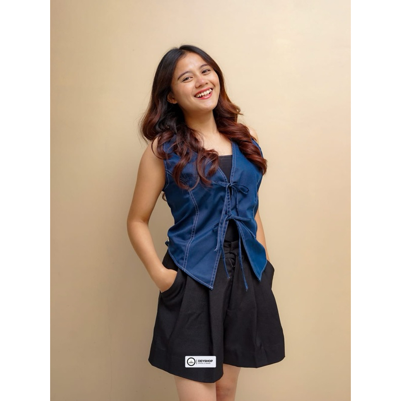 Jual Vest-rompi wanita atasan top murah neck tank top-styles wanita korea | Shopee Indonesia