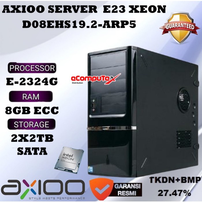 Jual AXIOO SERVER TOWER E23 (D08EHS19.2-ARP5) XEON E-2324G 550W 8GB ECC ...