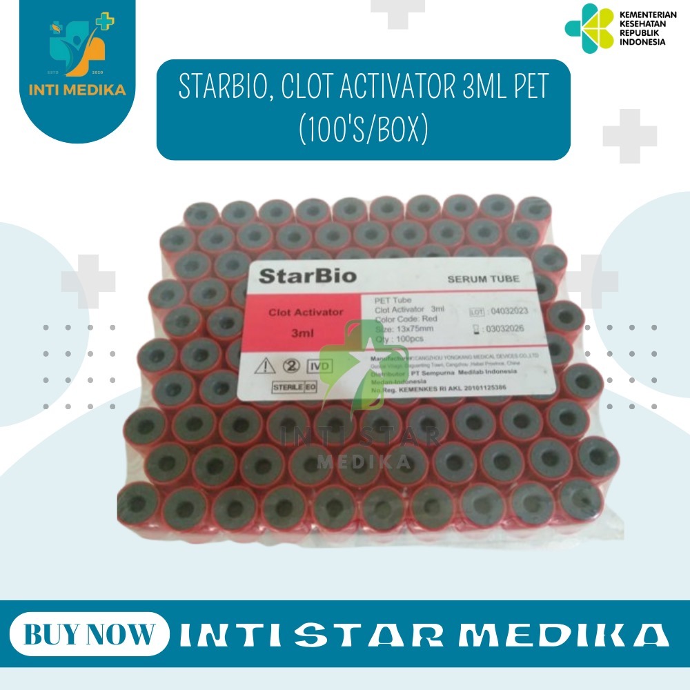 Jual STARBIO, CLOT ACTIVATOR 3ML PET (100'S/BOX) | Shopee Indonesia