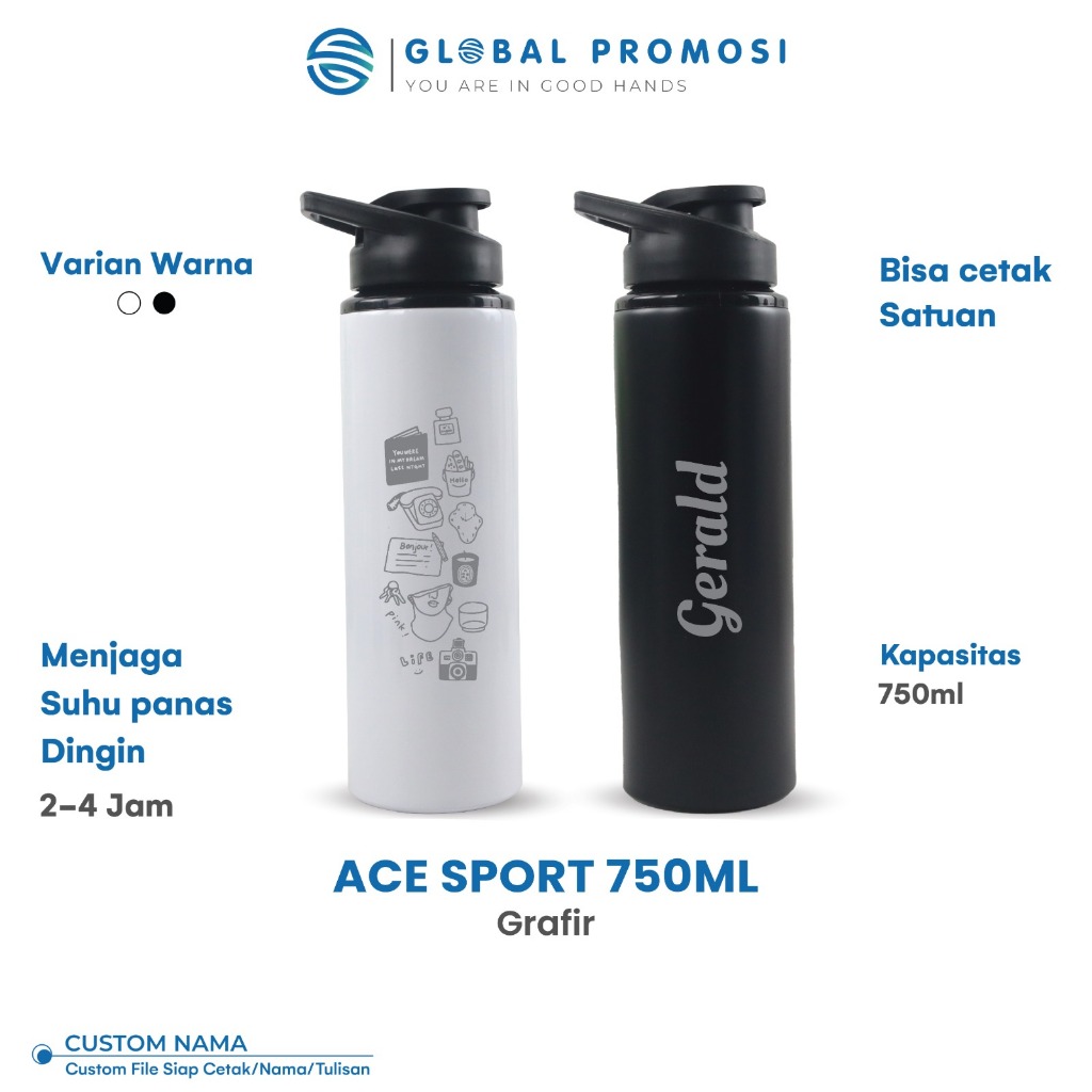 Jual Tumbler Sport Ace 750ml Botol Minum Custom Laser Grafir Cetak Nama ...