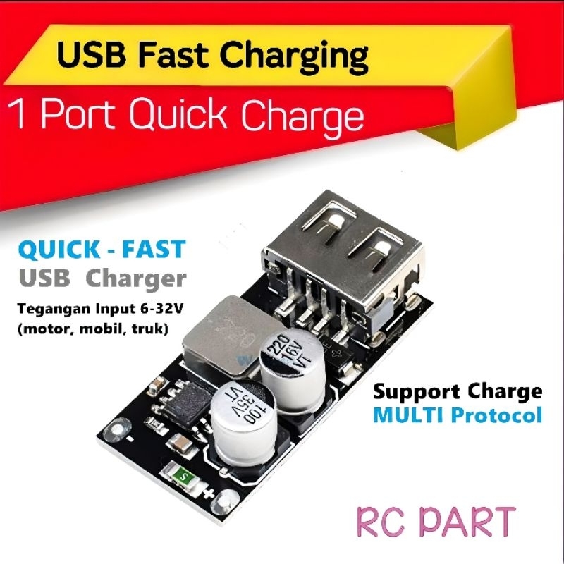 Jual Modul Step Down DC-DC Converter USB 2.0 QC 3.0 Quick Charge Output ...