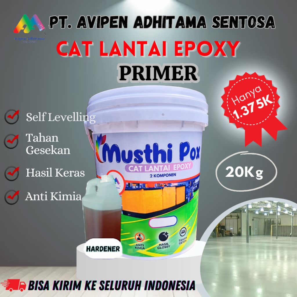 Jual Cat Lantai Epoxy Primer BodyCoat TopCoat Mengkilap Musthi Pox 20 ...