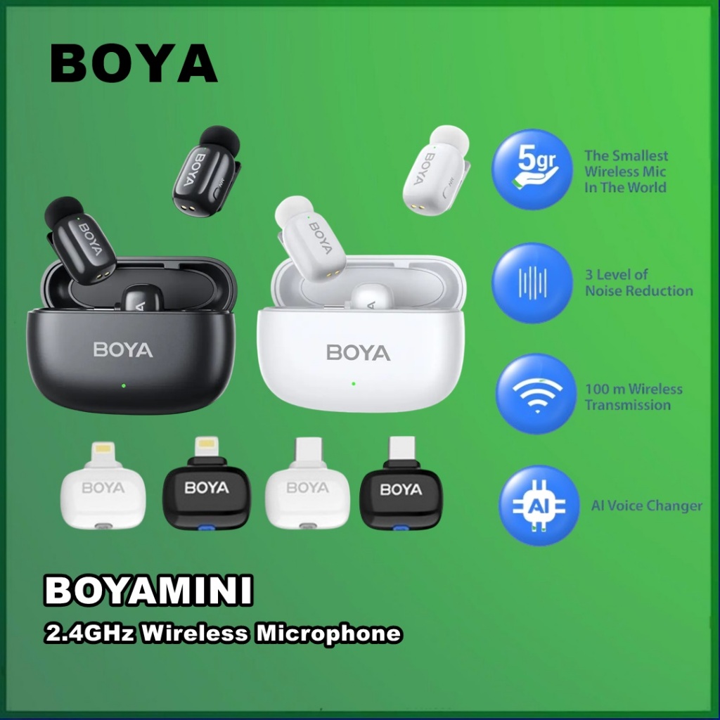 Jual Boya mini BoyaMini Mikrofon Klip Nirkabel 2.4GHz Ultra-Mini ...