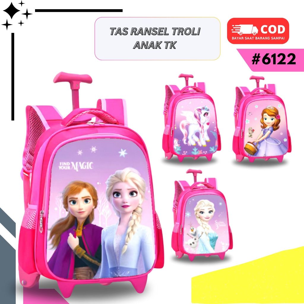 Jual Tas Troli Anak Sekolah TK / Paud Perempuan Untuk Anak anak Cewek 6122 | Shopee Indonesia