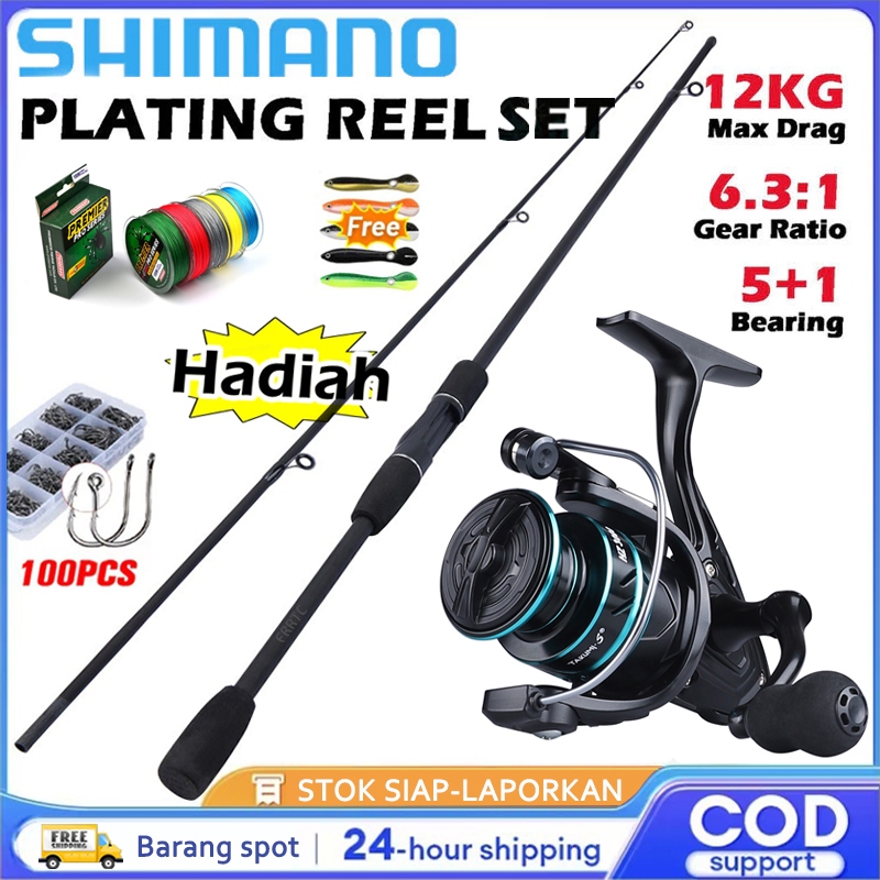 Jual 【⚡Beli 1 Dapat 5⚡ 】Joran Pancing Set Max Drag 10Kg Reel Pancing 1.6M/1.8M/2.1M/2.4M Joran ...