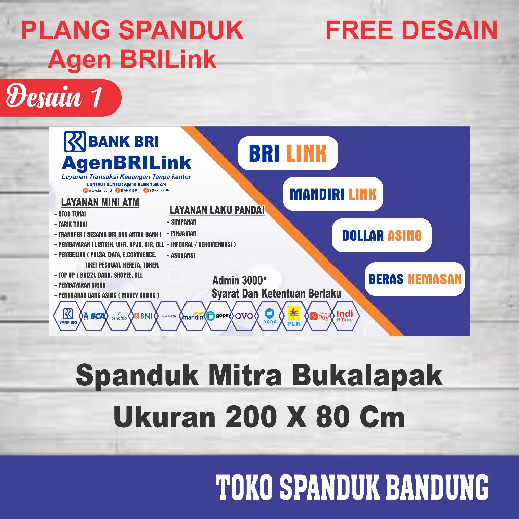 Jual SPANDUK / BANNER PLANG AGEN BRILink | Shopee Indonesia