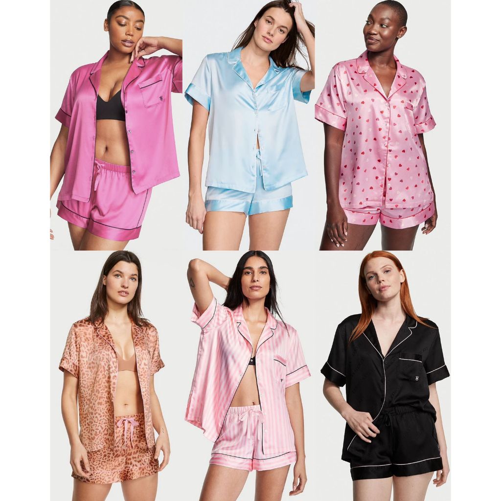 Jual VS Satin Short Pajamas Set // Fashion Branded // | Shopee Indonesia