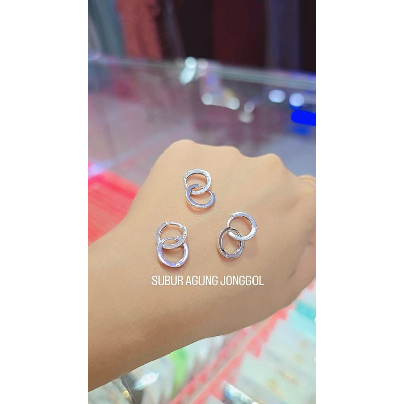 Jual Anting jepit polos 8k mas putih | Shopee Indonesia
