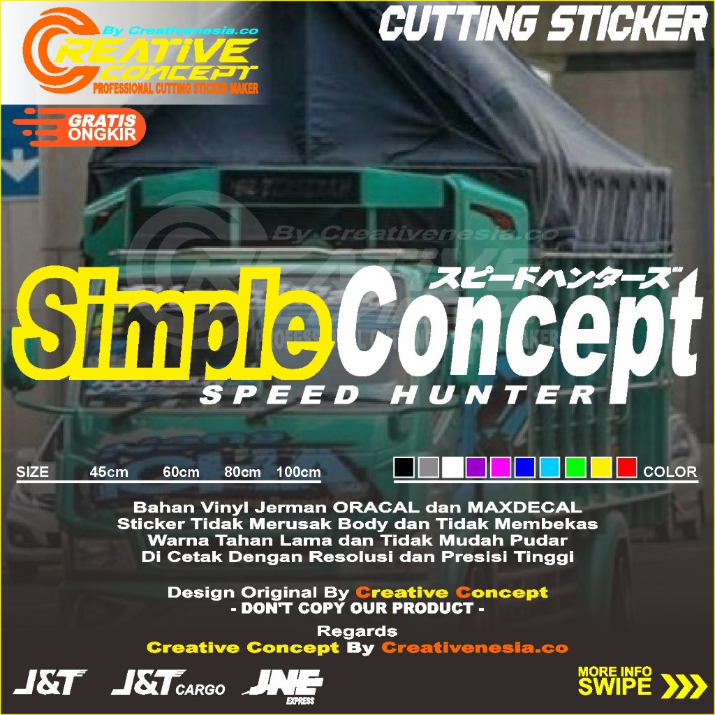 Jual (COD) Cutting Stiker Simple Concept (CK.01)- Sticker Kaca Truk ...