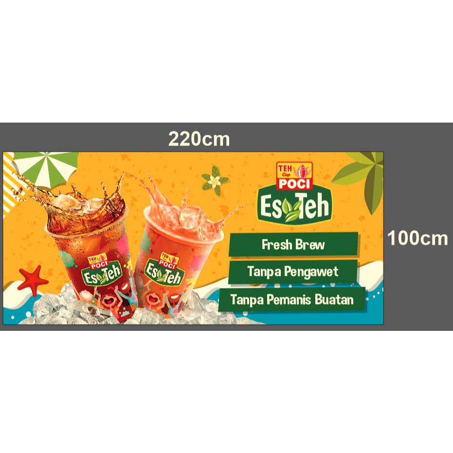 Jual custom desain banner es teh ukuran 220cm x 100cm | Shopee Indonesia