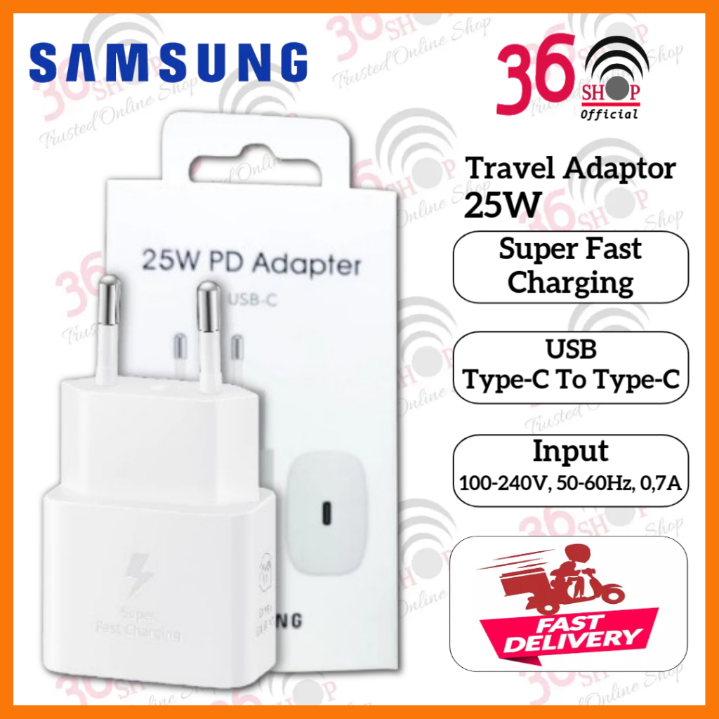 Jual SAMSUNG CHARGER Type-C TO C FAST CHARGING SUPER 25W Dan 45W 100% ...