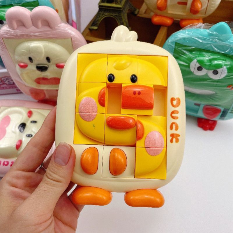 Jual Mainan edukasi anak puzzle geser slide 3d karakter hewan/ mainan ...