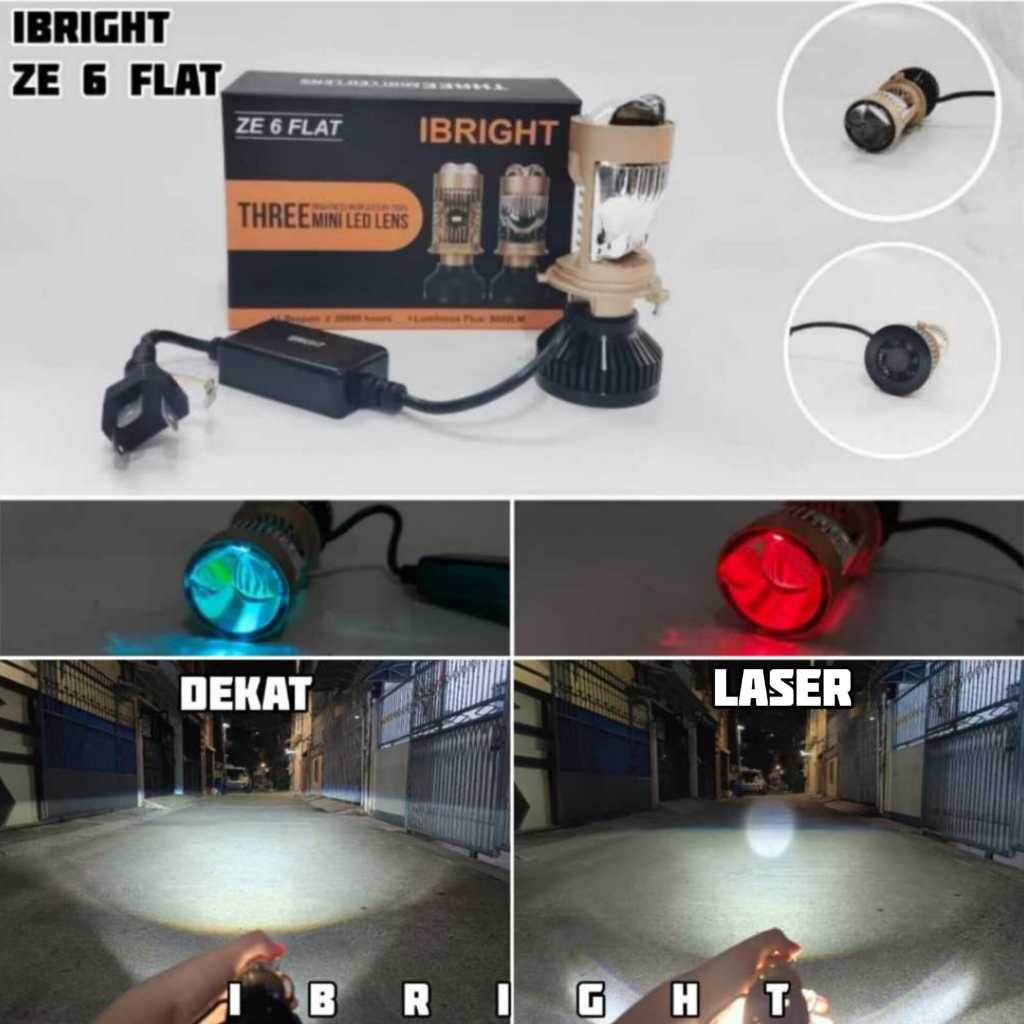Jual IBRIGHT ZE 6 FLAT - Lampu Utama H4 LED | Shopee Indonesia