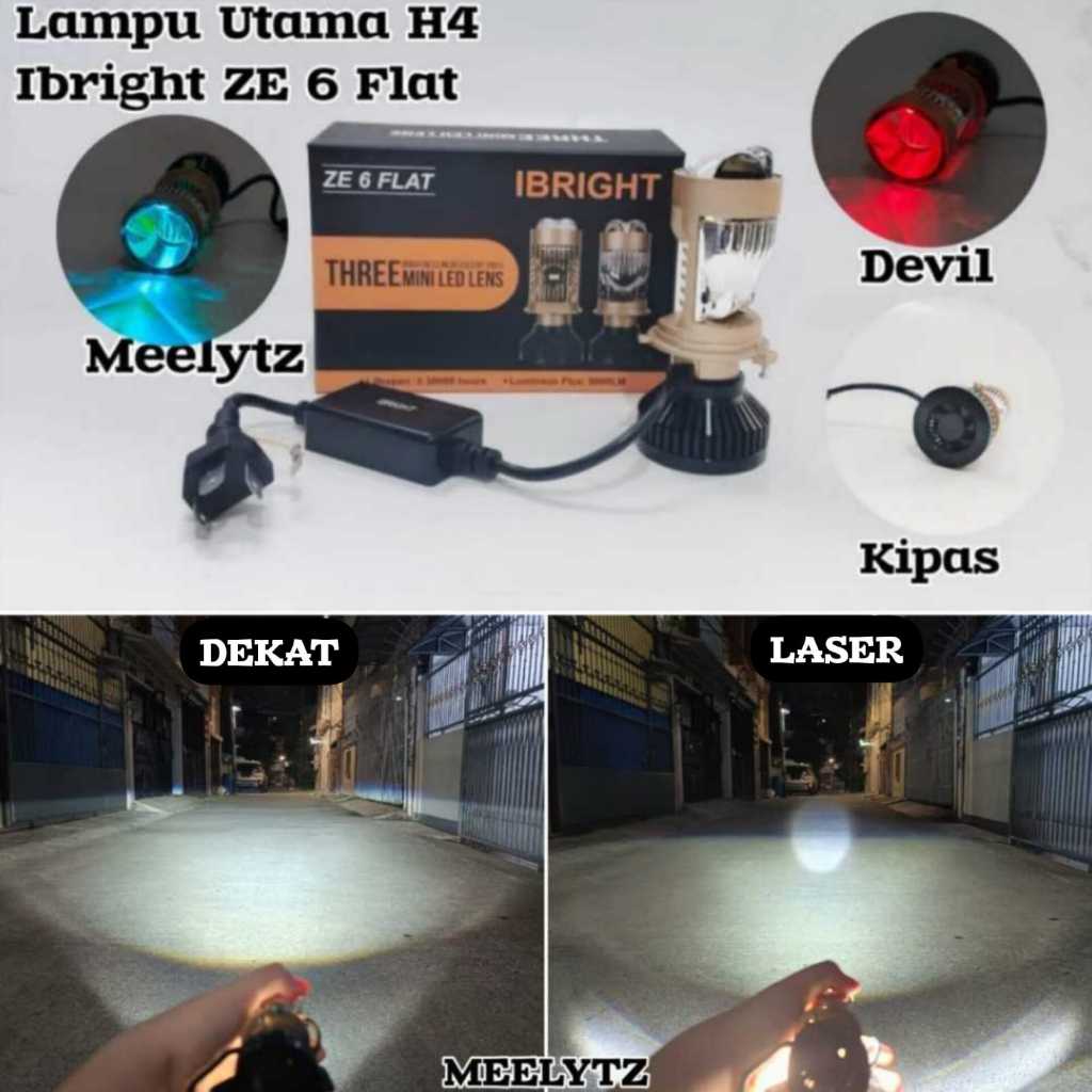 Jual IBRIGHT ZE 6 FLAT - Lampu Utama H4 LED | Shopee Indonesia