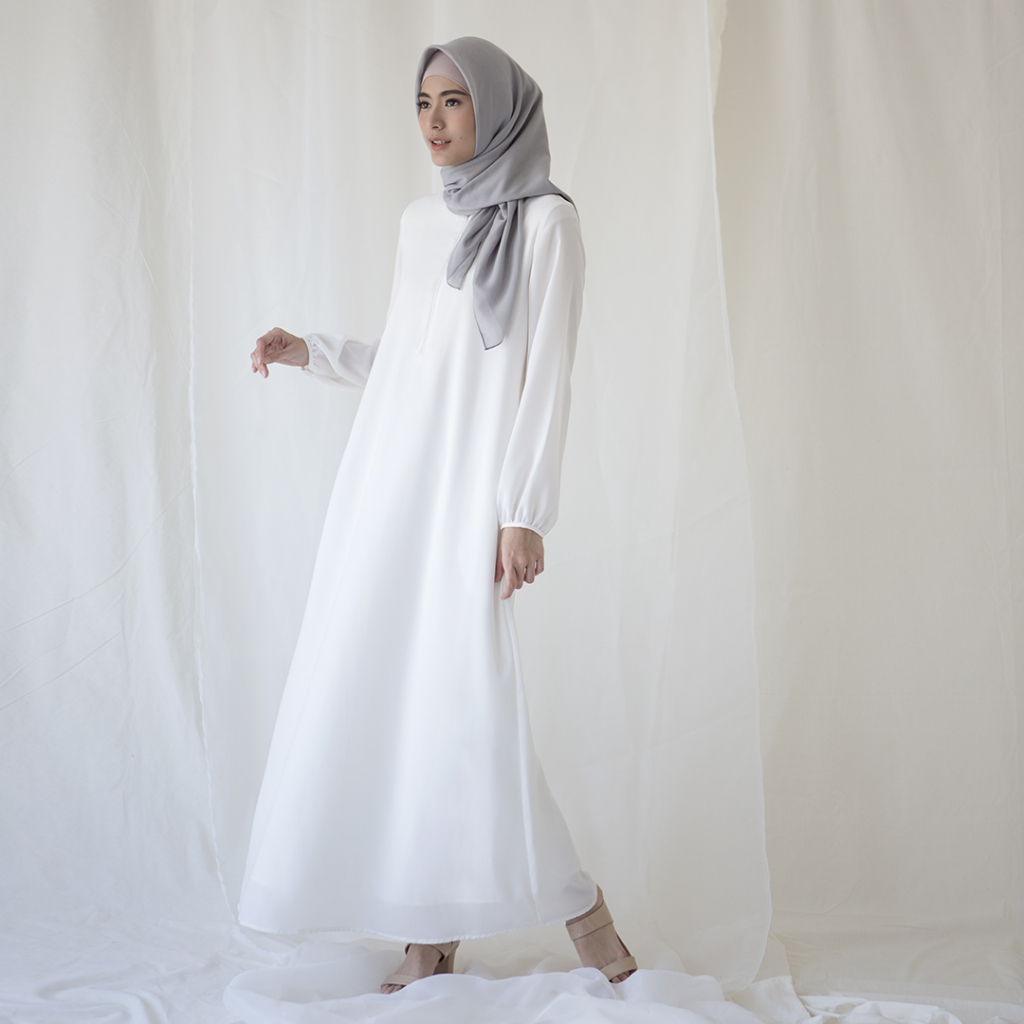 Jual Basic Sada by Aska Label - Gamis polos dengan kantong dan busui friendly bahan crepe warna ...