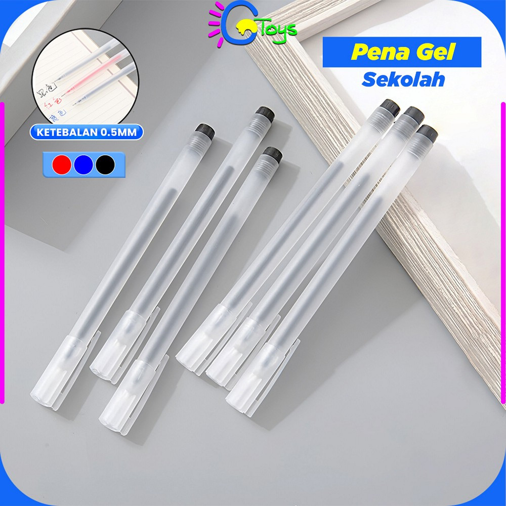 Jual CR-A46 Pena Gel Alat Tulis Pulpen 0.5mm Motif Polos Simple / Pena ...