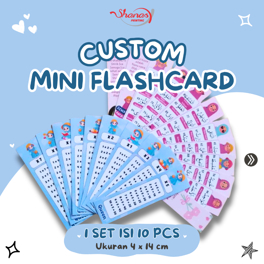 Jual CUSTOM MINI FLASHCARD BAHAN ARTCARTON 260GSM INCLUDE LAMINASI ...