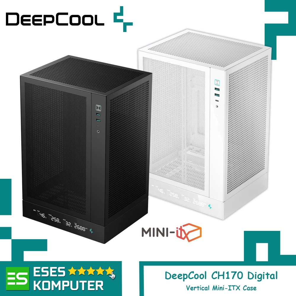 Jual Case DeepCool CH170 Digital Vertical ITX Case | High Airflow Casing PC | Shopee Indonesia