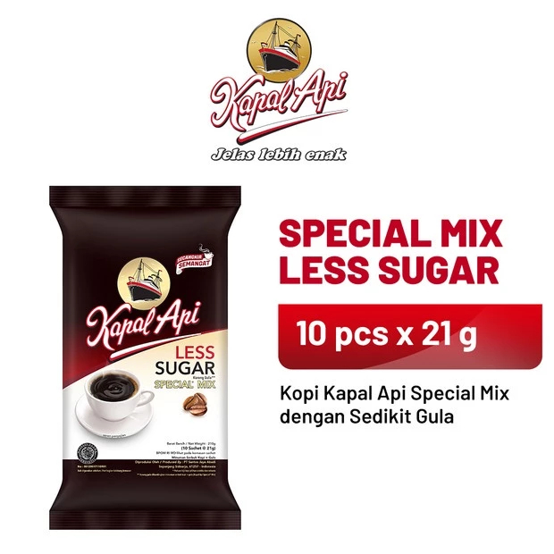 Jual KAPAL API Special Mix Less Sugar isi 10 sachet - Toserba Gadjah ...