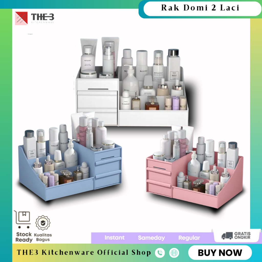 Jual [THE3] | RAK DOMI Kosmetik 2 Laci Tempat Makeup Storage Tempat ...