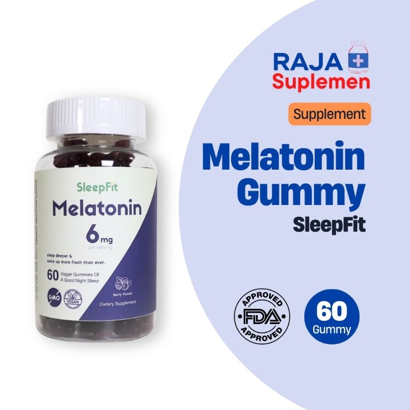 Jual SleepFit - Melatonin Gummies 6Mg Suplemen Tidur - Botol 60 pcs ...