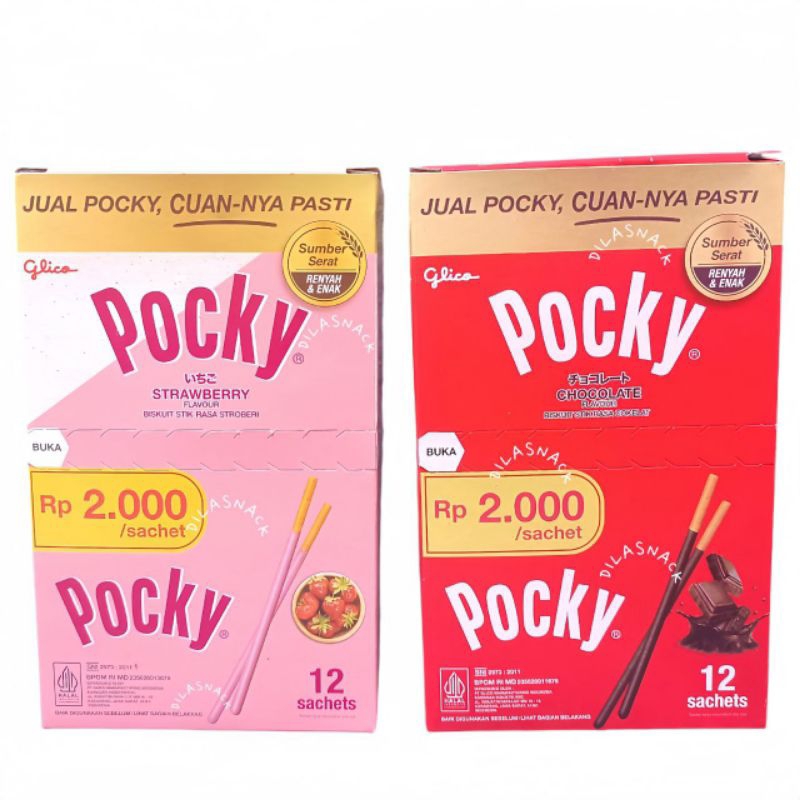 Jual Biskuit Glico Pocky 1 box isi 12 saset Pocky 1 kotak Poky poki ...