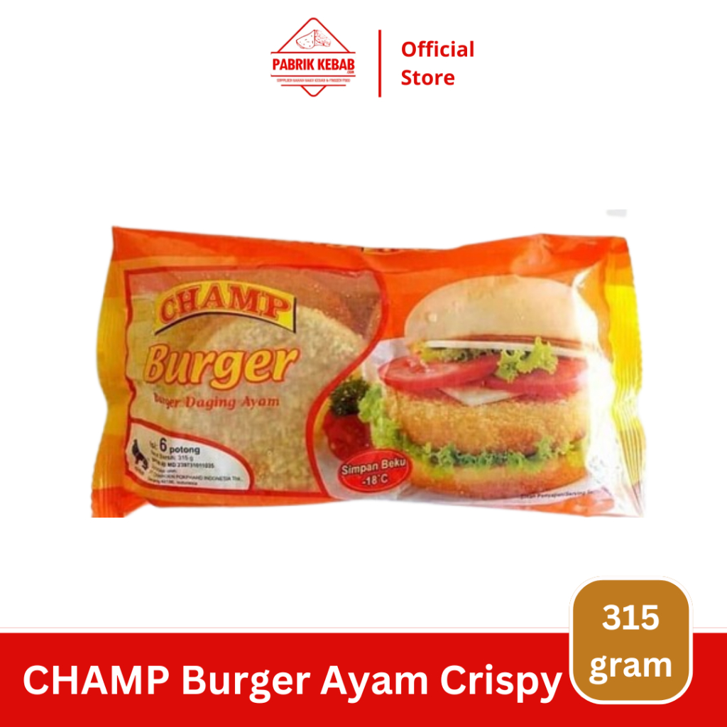 Jual CHAMP Chicken Burger Crispy - Daging Burger Ayam Crispy 315 Gram ...