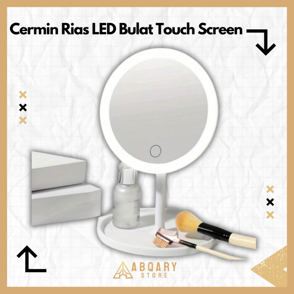 Jual Cermin Rias Lampu LED Ring Light Bulat 3in1 Touchscreen | Shopee ...
