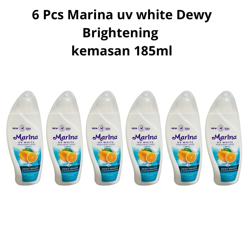 Jual Paket isi 4 / 5 / 6 marina uv white Dewy Bright kemasan 185ml | Shopee Indonesia