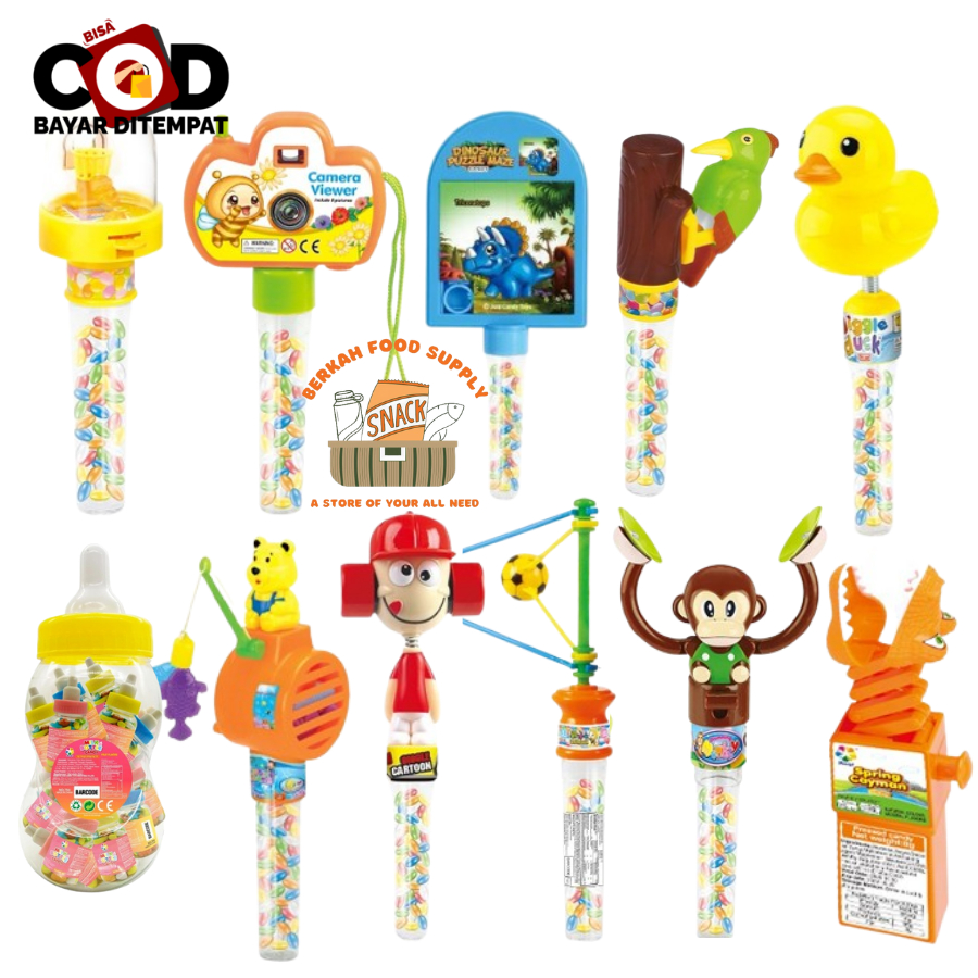 Jual [ BERKAH ] Juqi Candy Toys Water Gun Candy Dinosaur Puzzle Maze ...