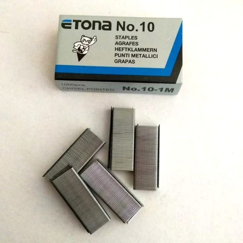 Jual 1 BOX /20 KOTAK Staples / stapler Etona No. 10 untuk Isi Stapler ...