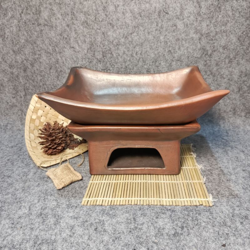 Jual PIRING SAJI SET KOTAK, Piring Saji, Piring Prasmanan Gerabah Tanah ...