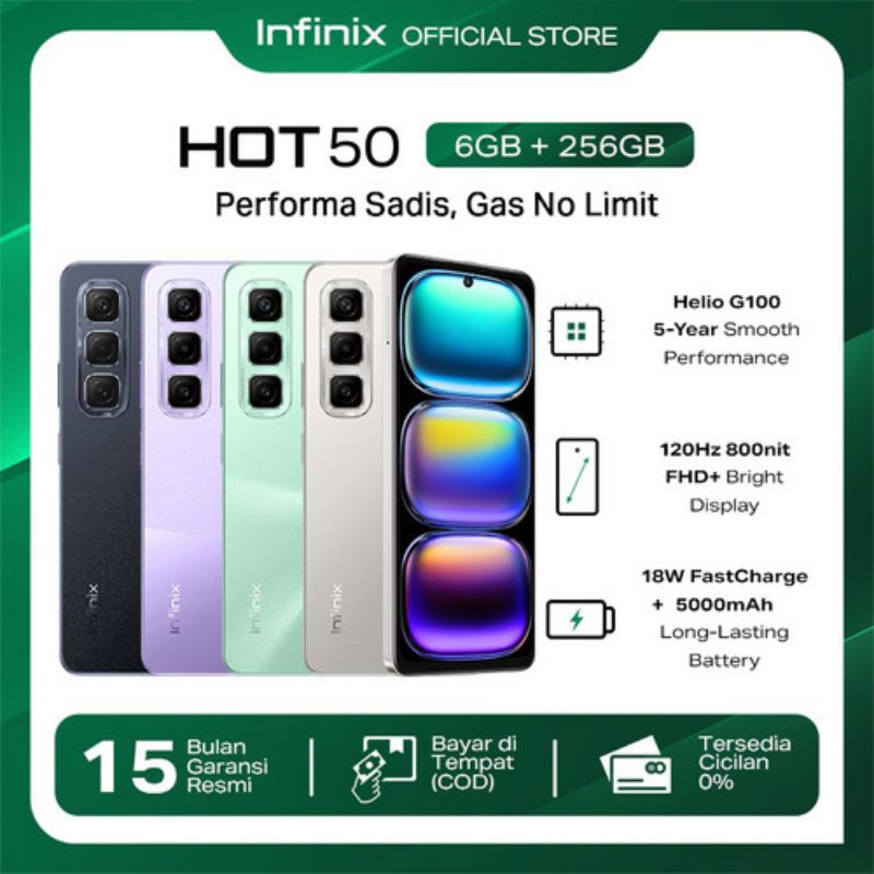 Jual Infinix HOT 50 New RAM 6GB ROM 256GB Garansi Resmi | Shopee Indonesia