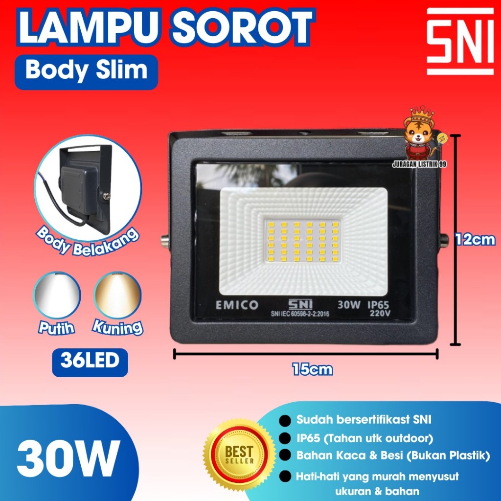 Jual LAMPU SOROT LED 30W 30 WATT / FLOODLIGHT OUTDOOR TEMBAK LAPANGAN | Shopee Indonesia