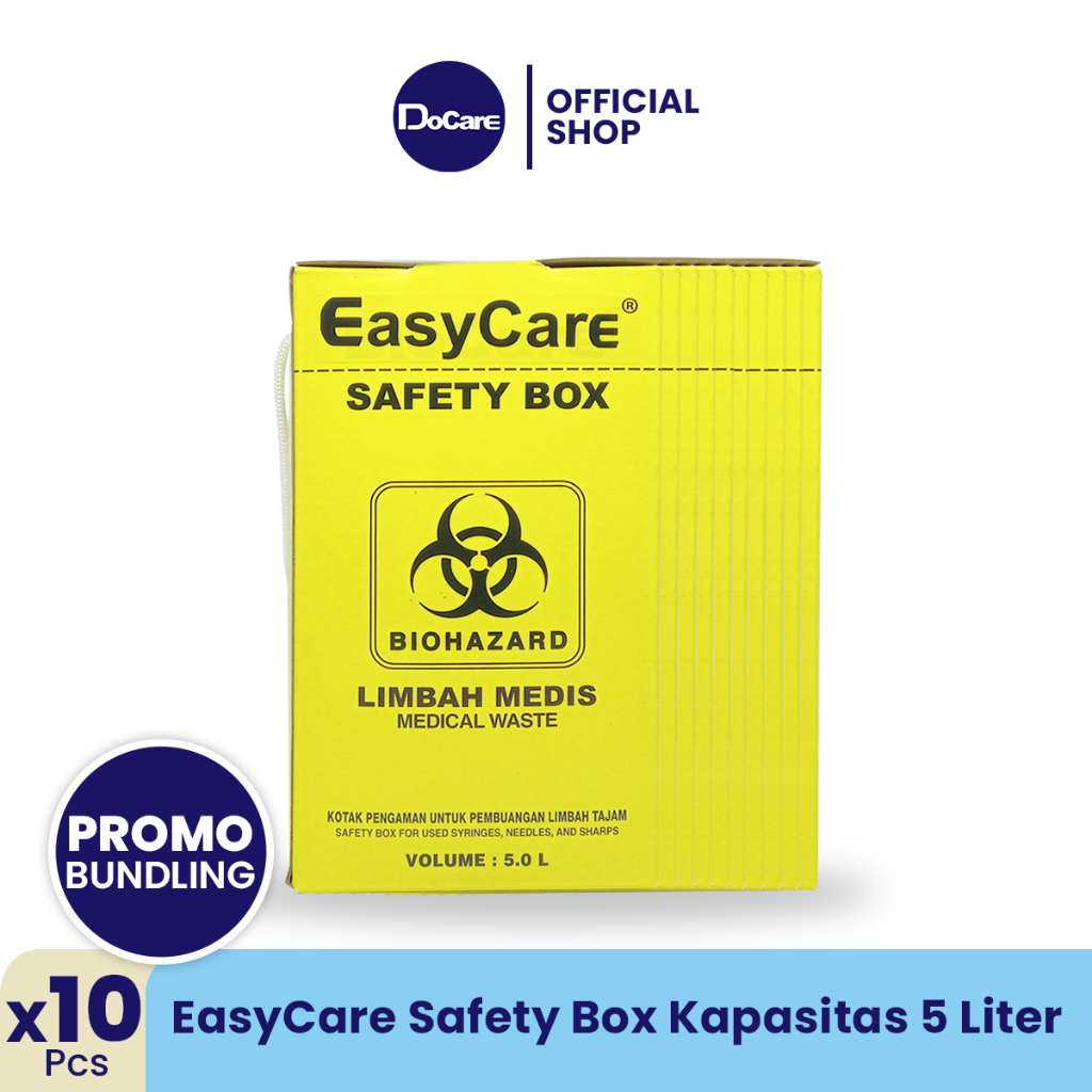Jual [Promo Bundling 10 Pack] - EasyCare Safety Box 5L / Tempat Sampah Medis/ Biohazard | Shopee ...