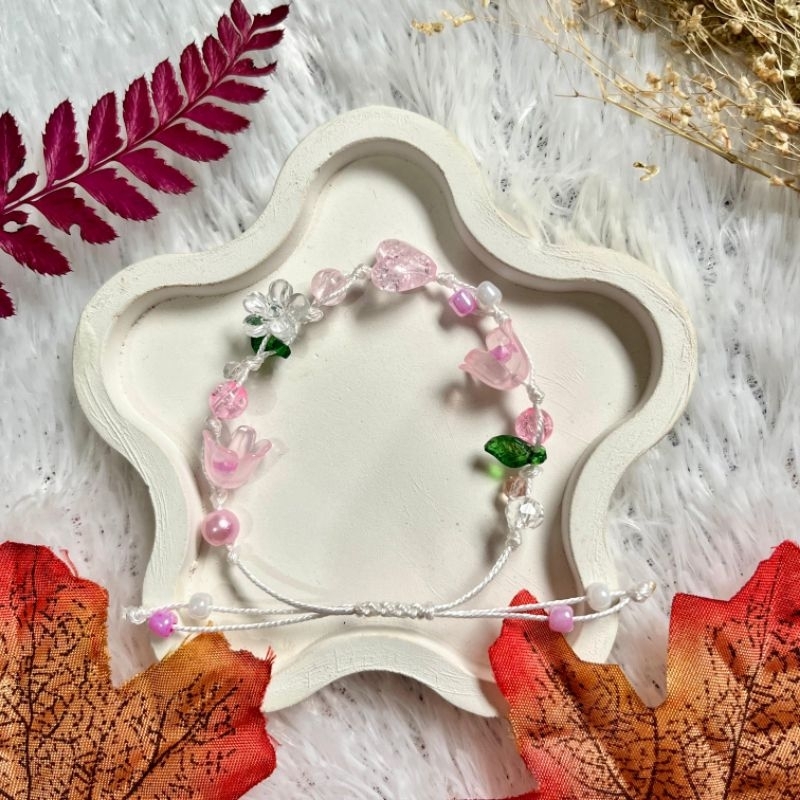 Jual [QG11] Gelang Bunga Serut Manik Mutiara Handmade – Gaya Korea ...