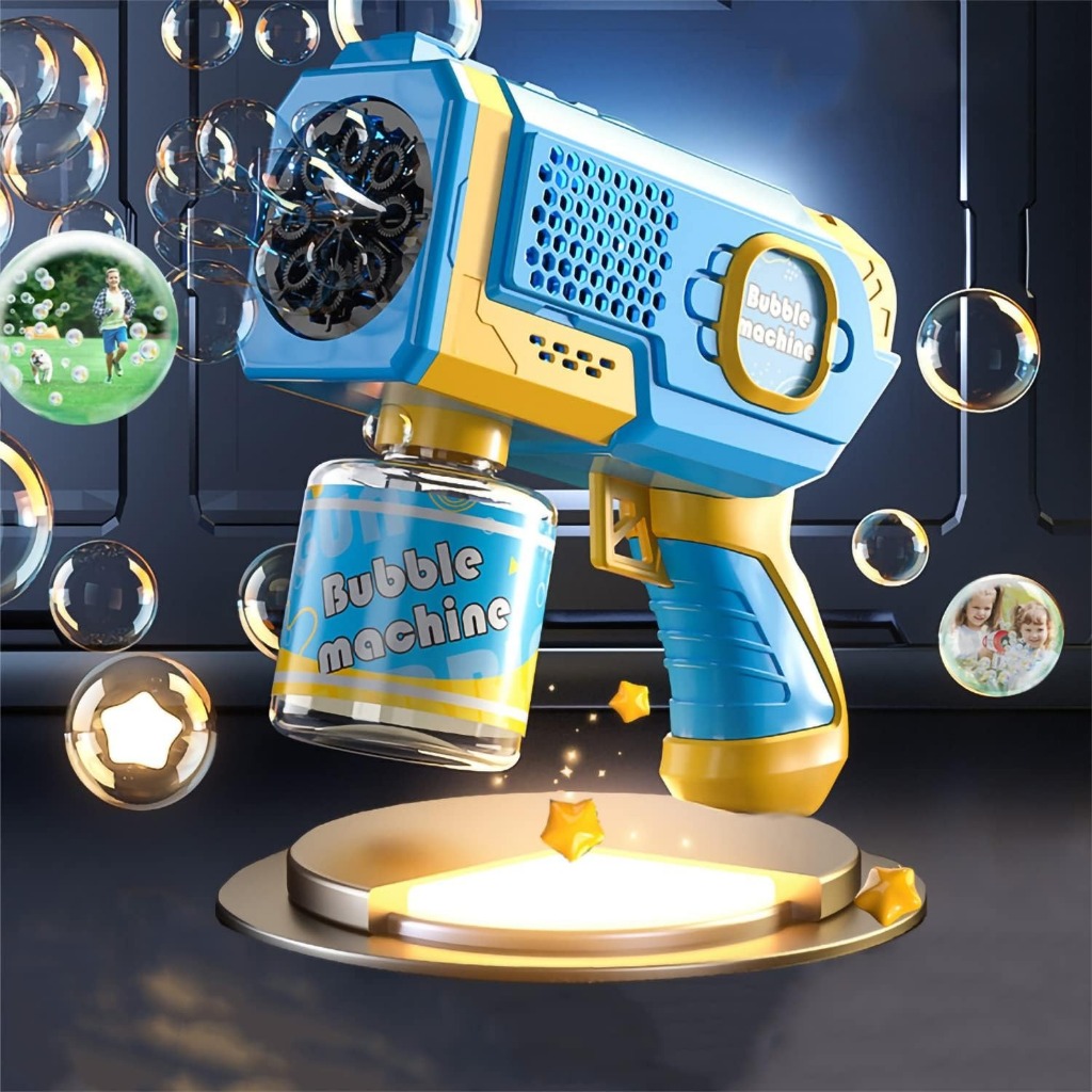 Jual HENG LIN Mainan Pistol Gelembung Balon Bubble Gun 8 Hole LED Light ...