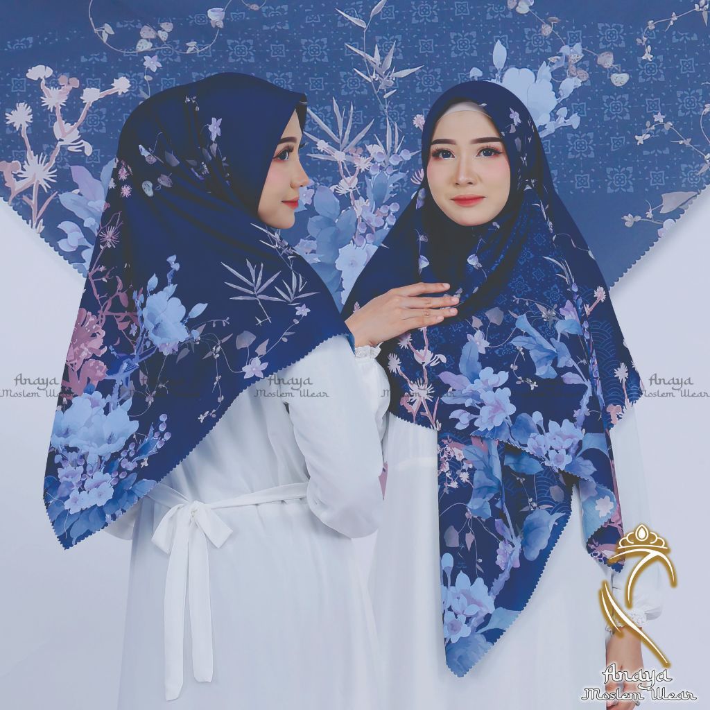 Jual Jilbab Segi Empat Motif Syar'i 130x130 Voal Premiunim Denim 41 ...