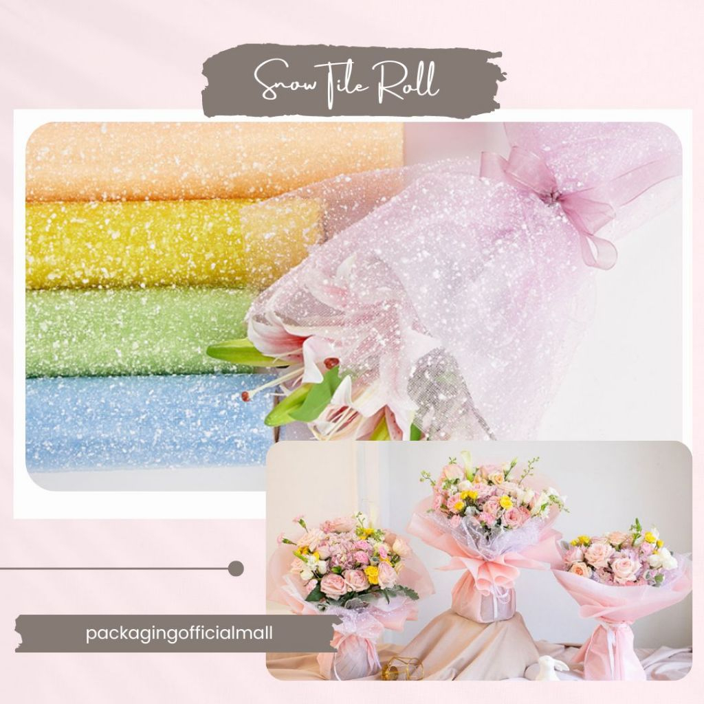 Jual SNOW TILE ROLL / COTTON ROLL / KERTAS BUKET BUNGA / KAIN BUKET ...