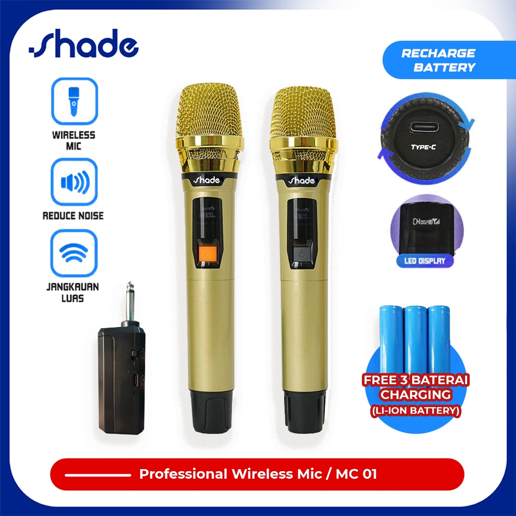 Jual Shade Mikrofon Nirkabel Profesional UHF Mikrofon Dinamis Genggam ...