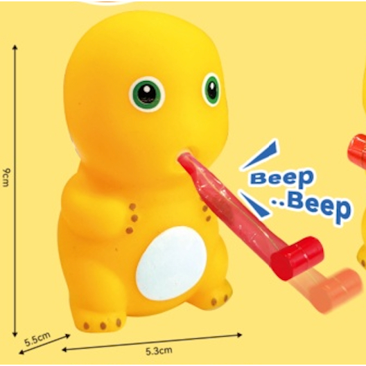 Jual Mainan Anak Dino Kuning Tiup Peluit Blow Squishy Dipencet keluar ...