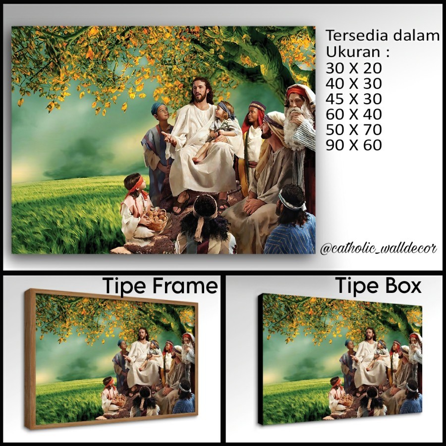Jual Hiasan dinding Kristen Katolik Yesus Dan anak-anak 40x30cm poster ...