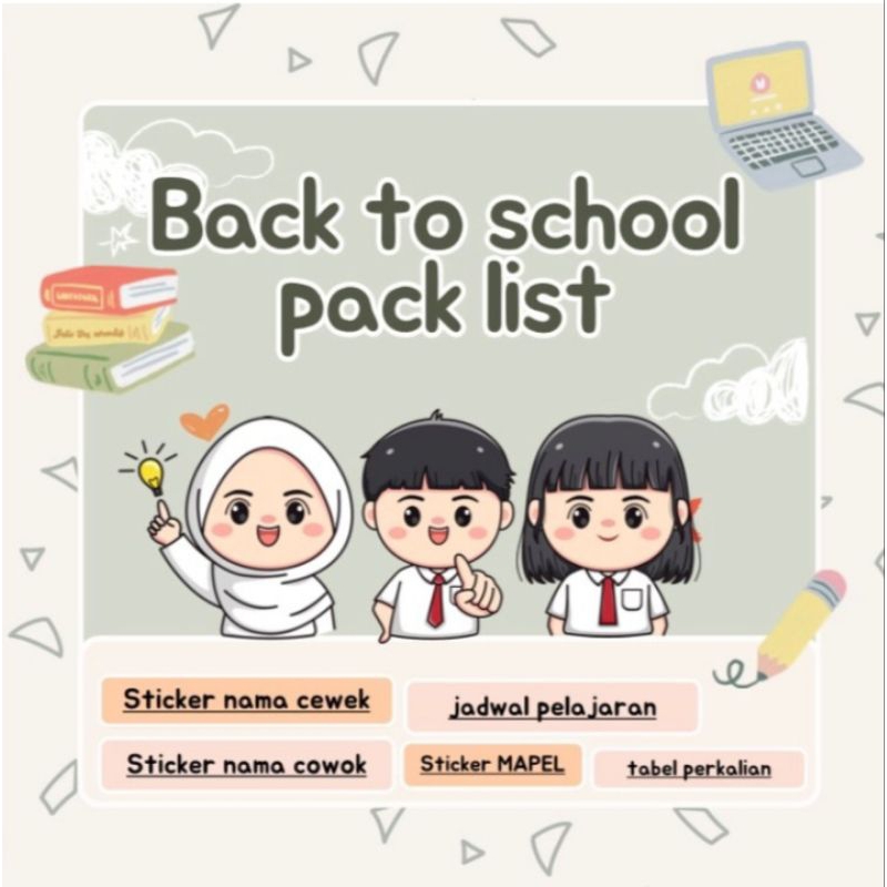 Jual TEMPLATE CANVA STICKER NAMA, MAPEL, JADWAL PELAJARAN, TABEL ...