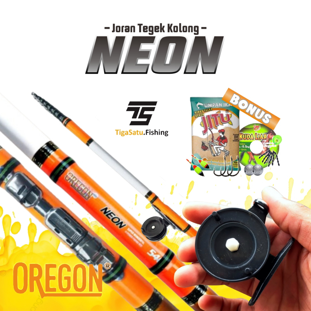 Jual Set Lengkap Joran Tegek Kolong Oregon Neon Material Fiber Siap ...
